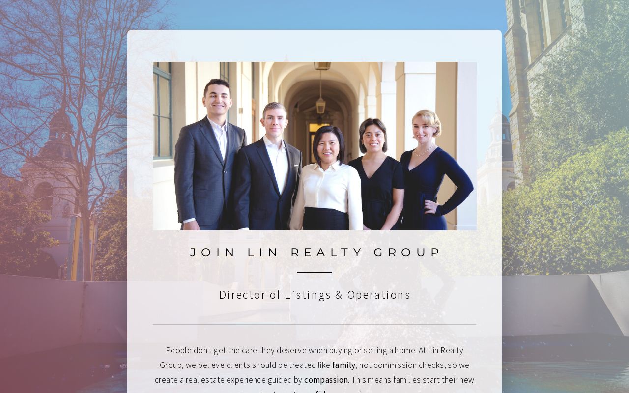 Lin Realty Group - Listings & Operations Director